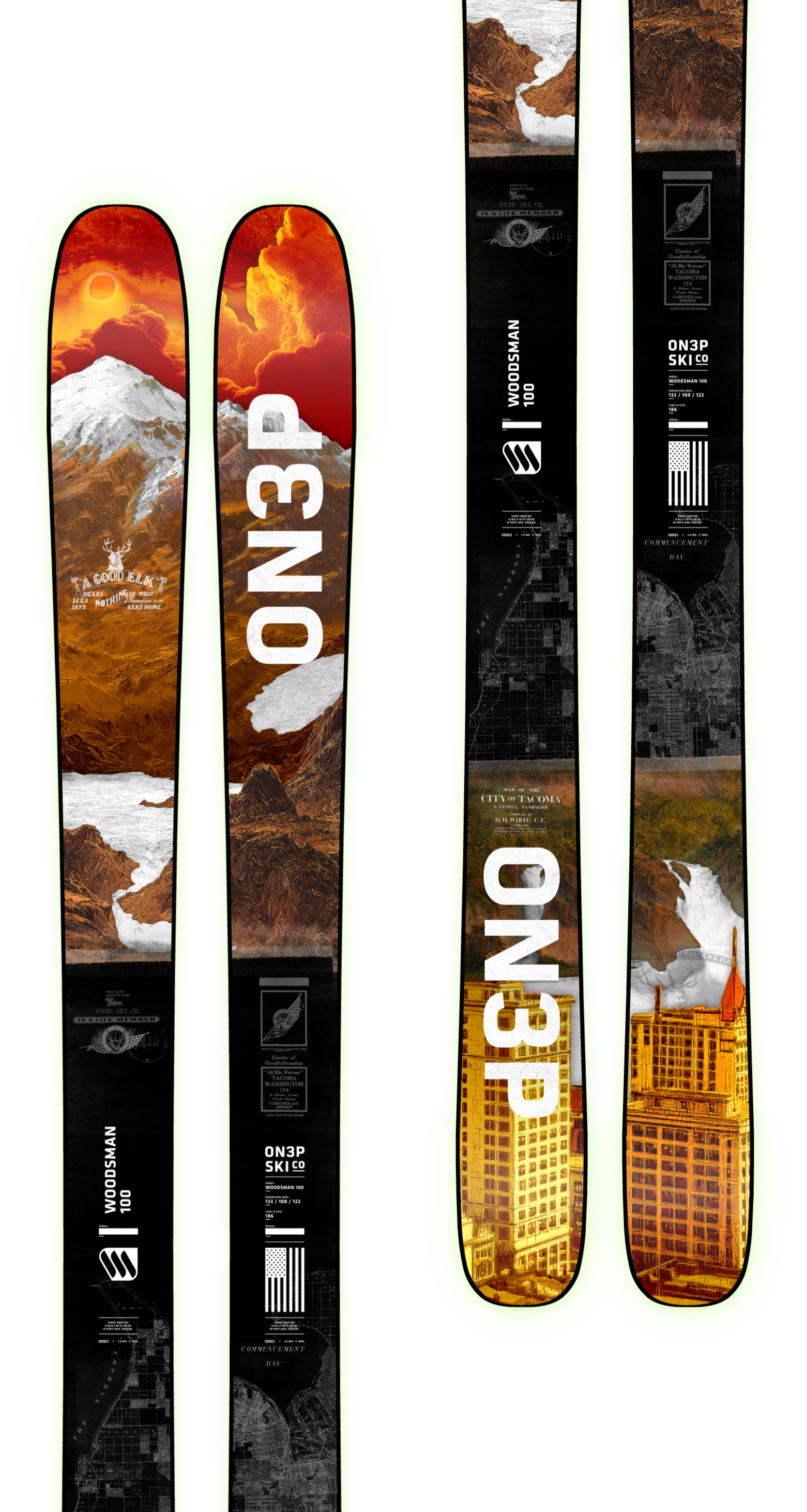 2025 ON3P - WOODSMAN 100 - All Mountain Freeride Skis – ON3P Skis